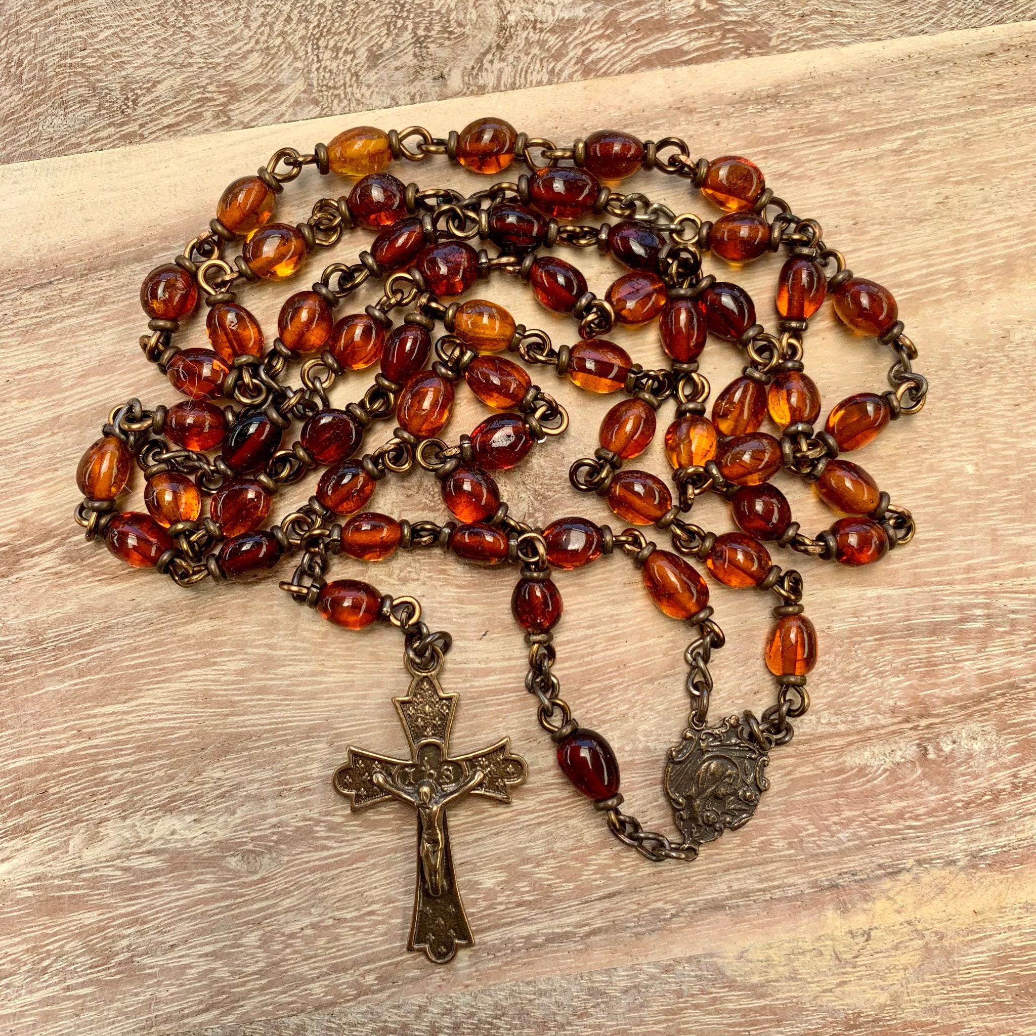 Natural Baltic Amber Heirloom Rosary – Marian Graces